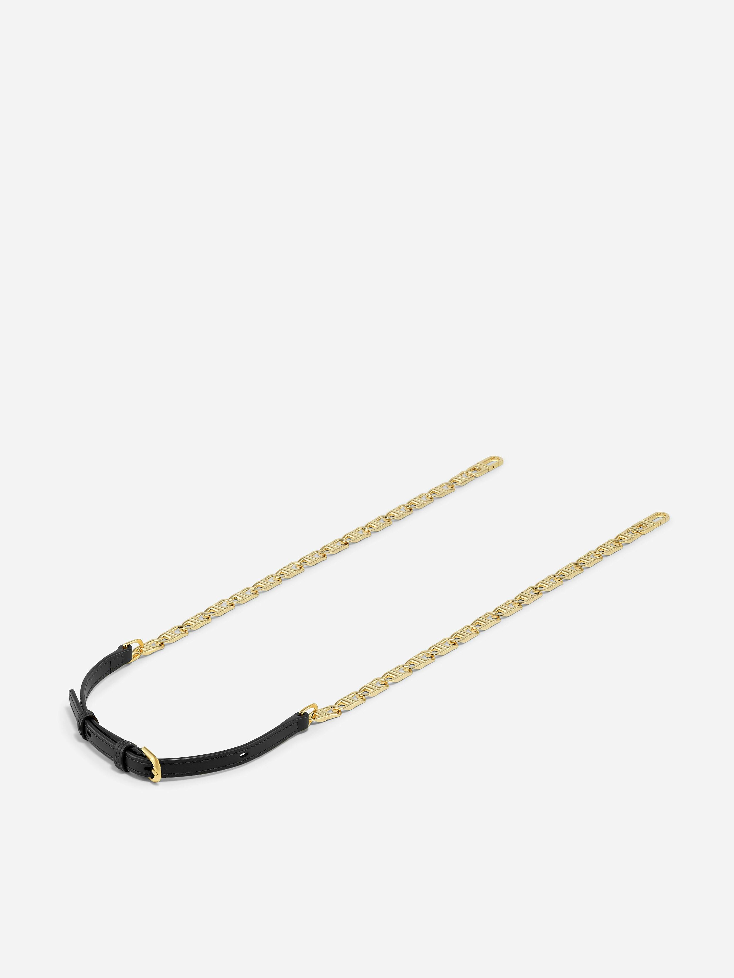 Adjustable Long D Chain Strap Black