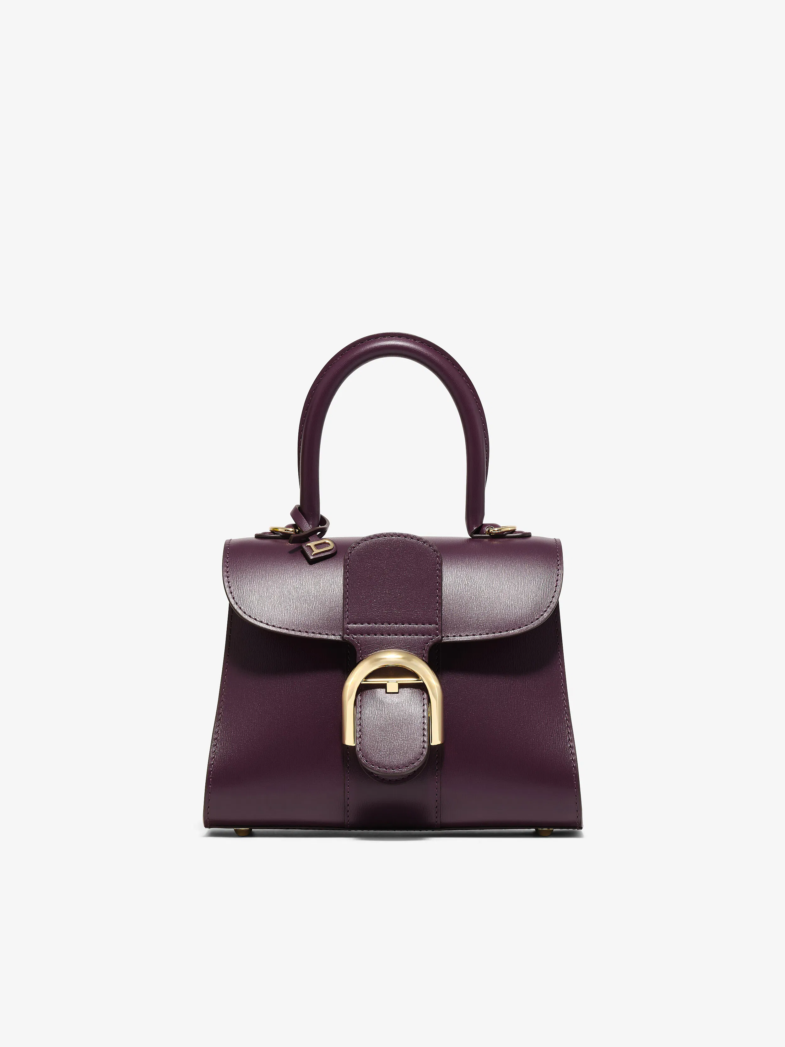 Brillant Mini S Box Calf Plum Doré Plum - Top handles