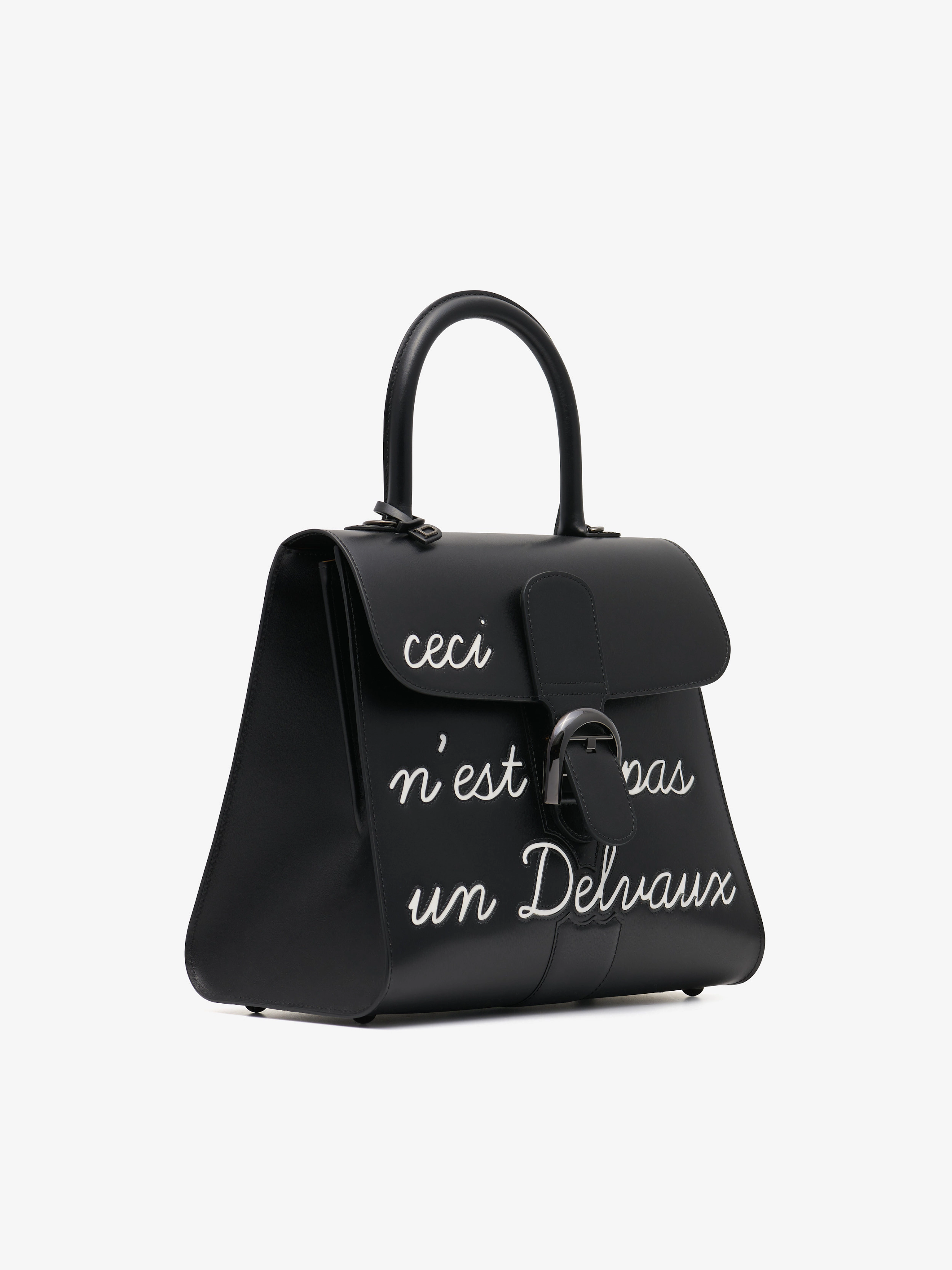 Leather Delvaux So Cool Mm Delvaux Black Grained Calfskin Brillant MM ...